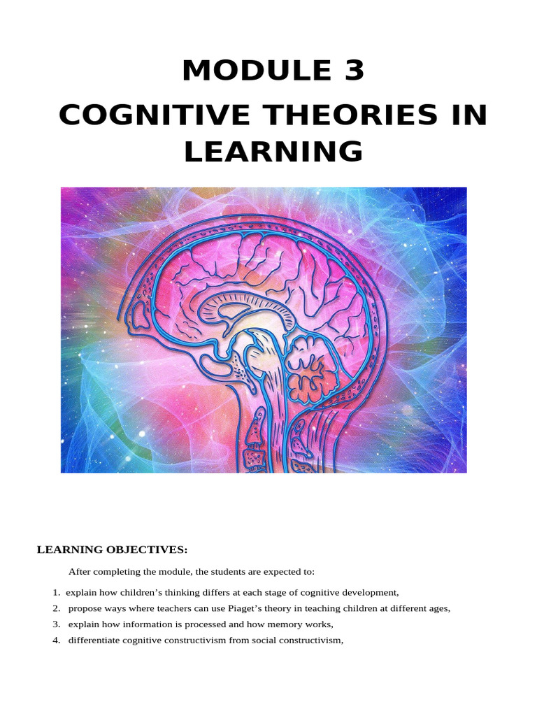 Cognitive Development in Learning Theory | PDF | Schema (Psychology ...