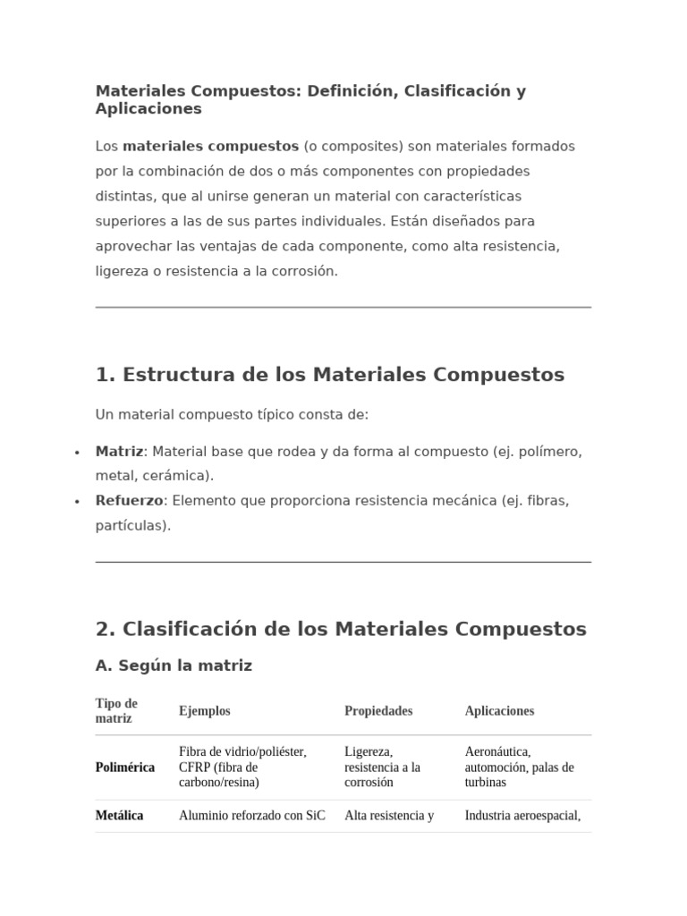 Materiales Compuestos | PDF | Material compuesto | Ciencias fisicas