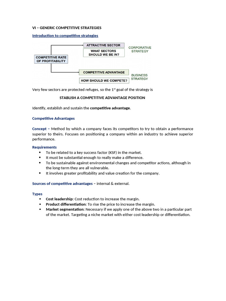 Competitive Advantage Strategies Explained | PDF | Competitive ...