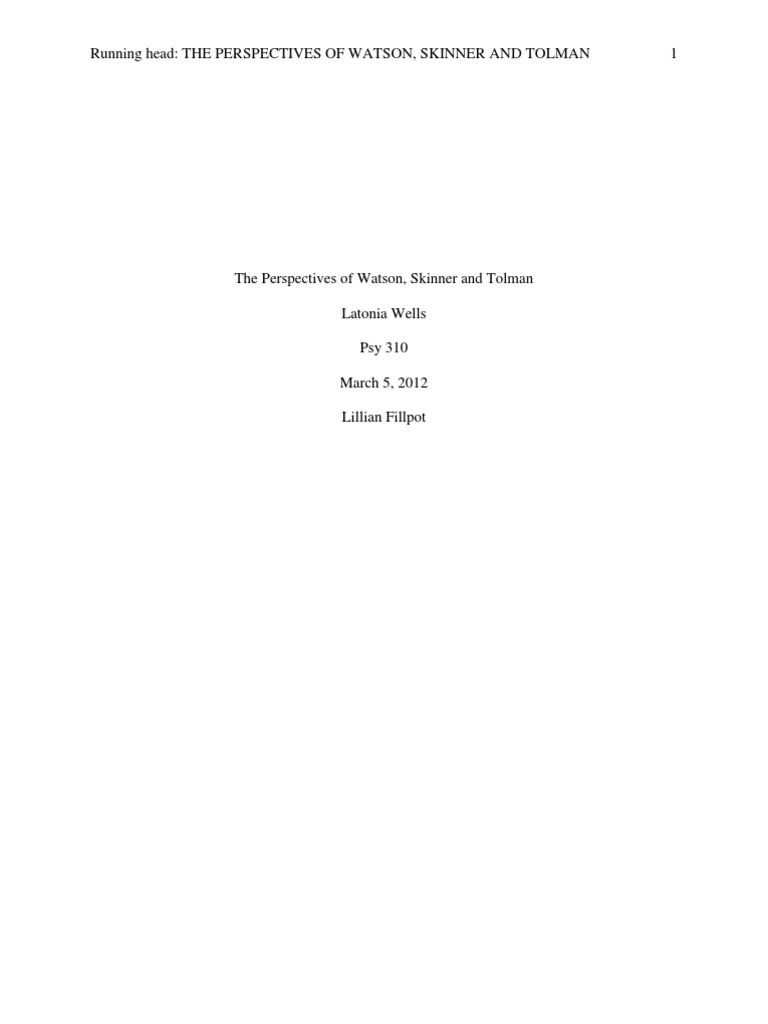 Behaviorism: Theories of Watson and Skinner | PDF | Behaviorism ...