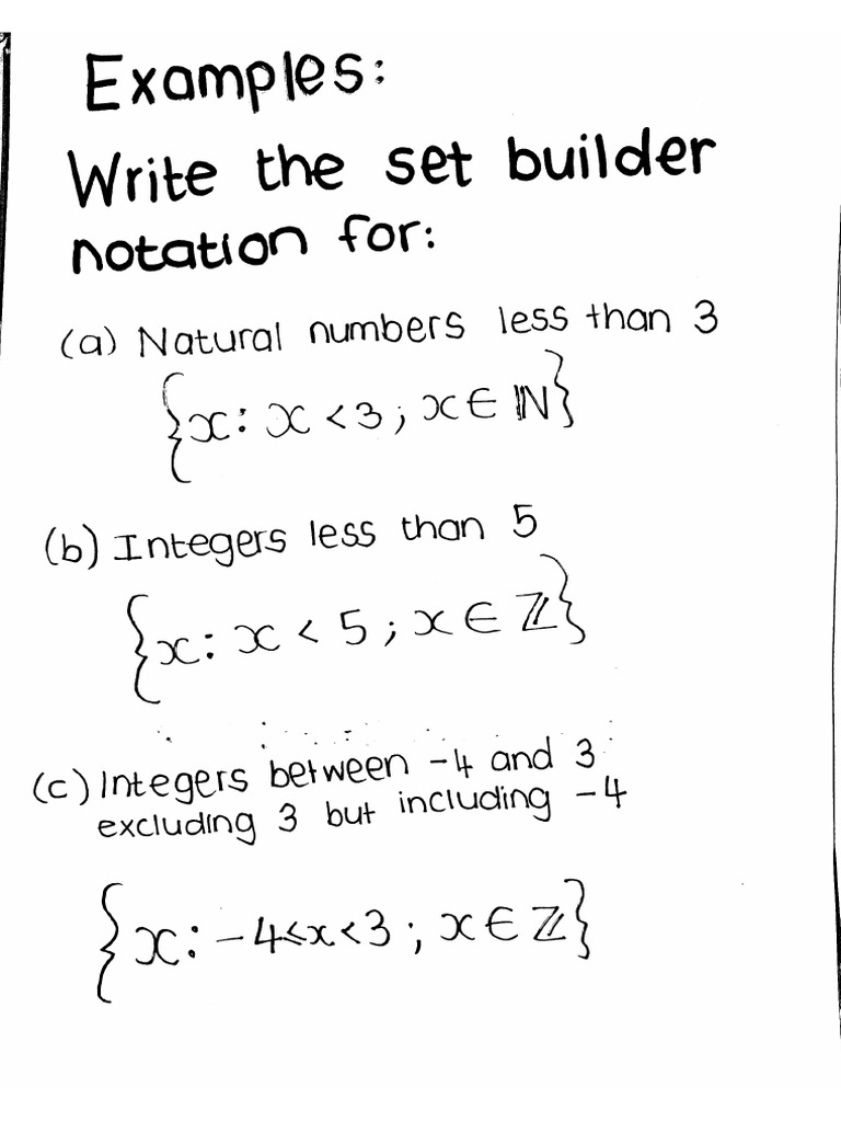 Set Builder Notation Examples PART 1 | PDF