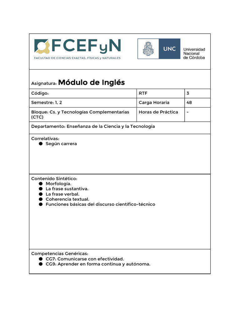 Programa INGLES 2025 | PDF | Léxico | Palabra