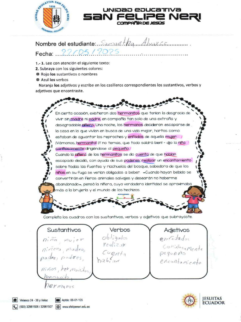 Adjetivos, Sustantivos y Verbos | PDF