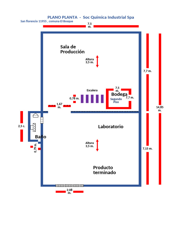 Plano Planta y Casa San Florencio 11955 El Bosque | PDF