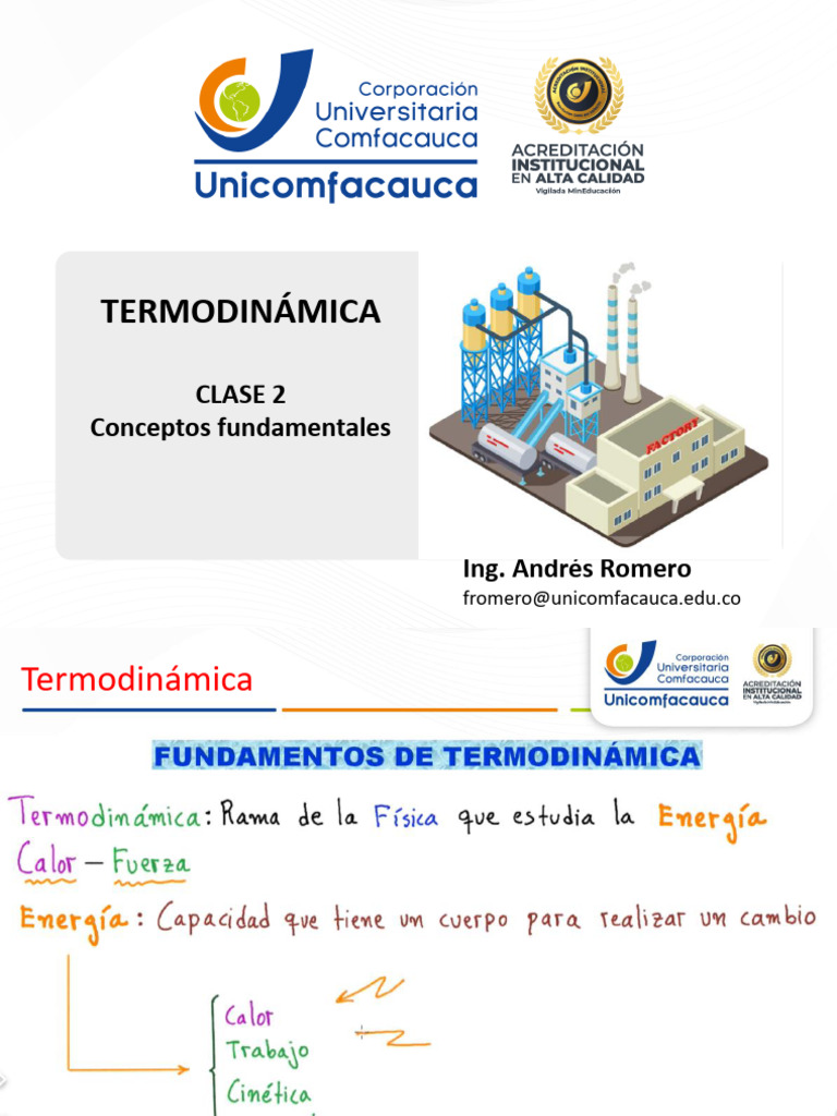 CLASE 2 TERMODINÁMICA Conceptos Fundamentales (Rev 2024 02 07) | PDF