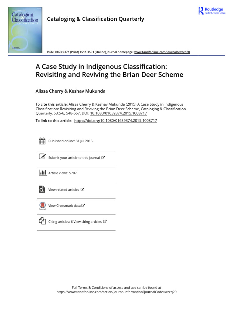 A Case Study in Indigenous Classification Revisiting and Reviving The ...