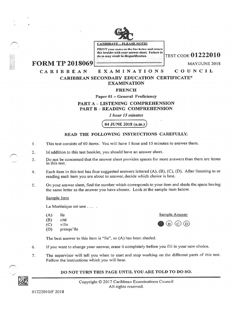 June 2018 Student Script | PDF