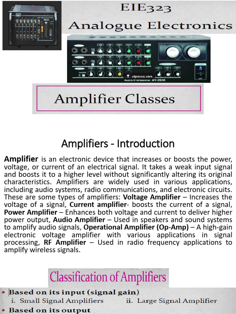 WK 02 Amplifier Classes 1 | PDF