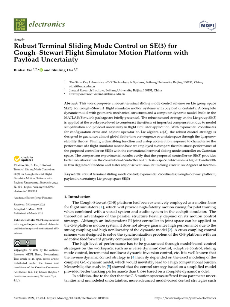 Robust Terminal Sliding Mode Control On SE (3) For Gough-Stewart Flight ...