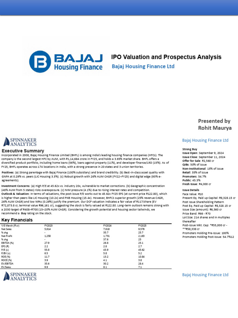 Bajaj IPO Valuation Presentation 1748079804 | PDF | Equity (Finance ...
