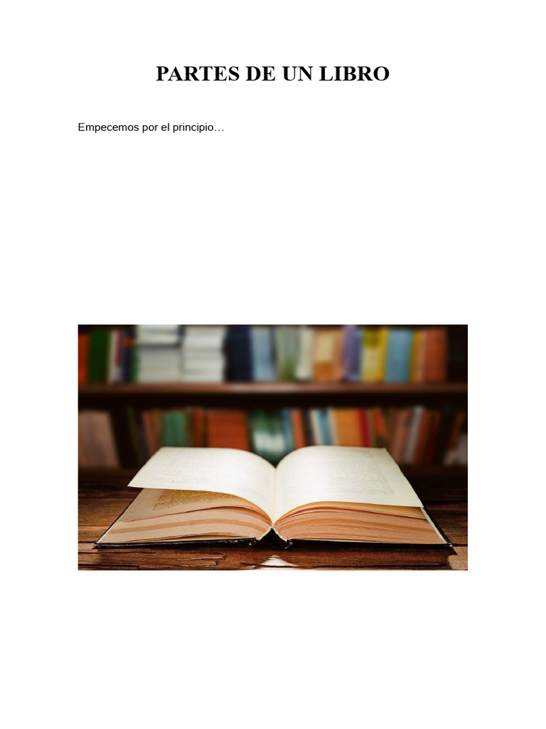Partes Esenciales de un Libro | PDF | Libros | Publicación