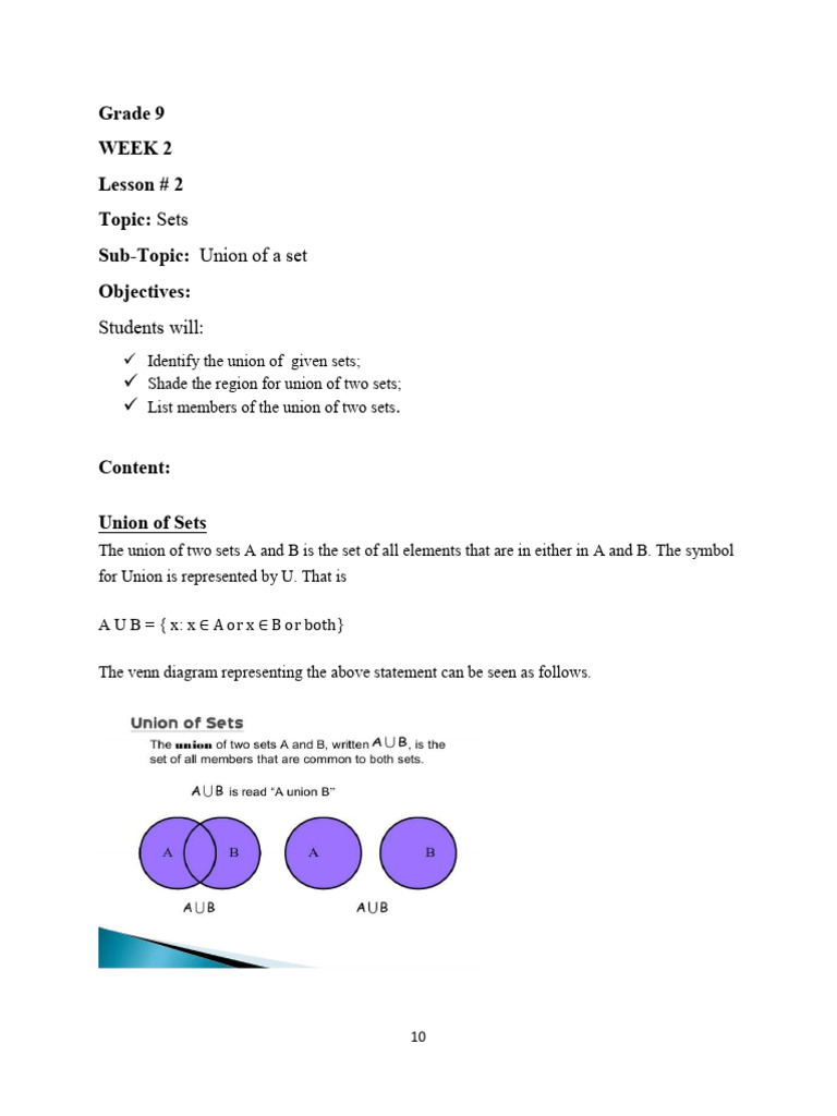 Grade 9 Mathematics Week 2 Lesson 2 | PDF