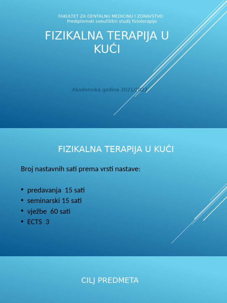 Fizikalna Terapija U Kući Orahovica | PDF