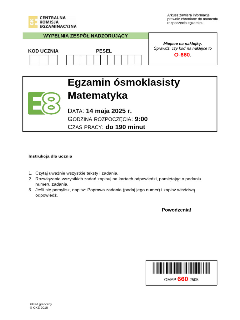 E8 Matematyka 2025 | PDF