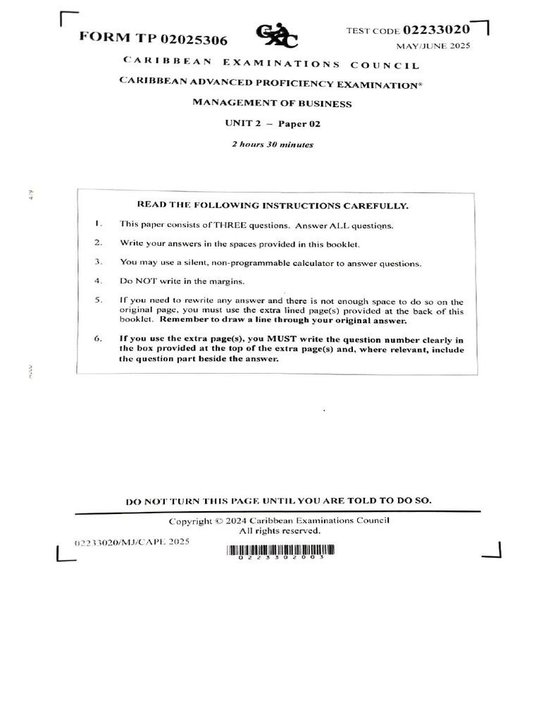 Mob Unit 2 Paper 2 2025 | PDF