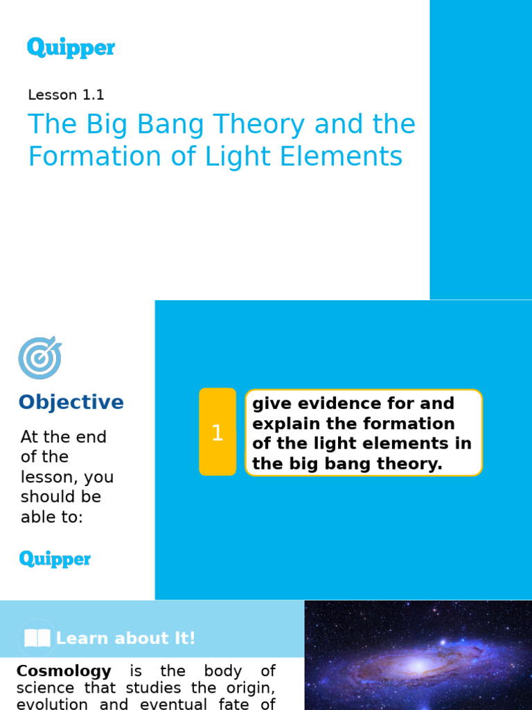 The Big Bang Theory and The Formation of Light Elements | PDF | Big ...