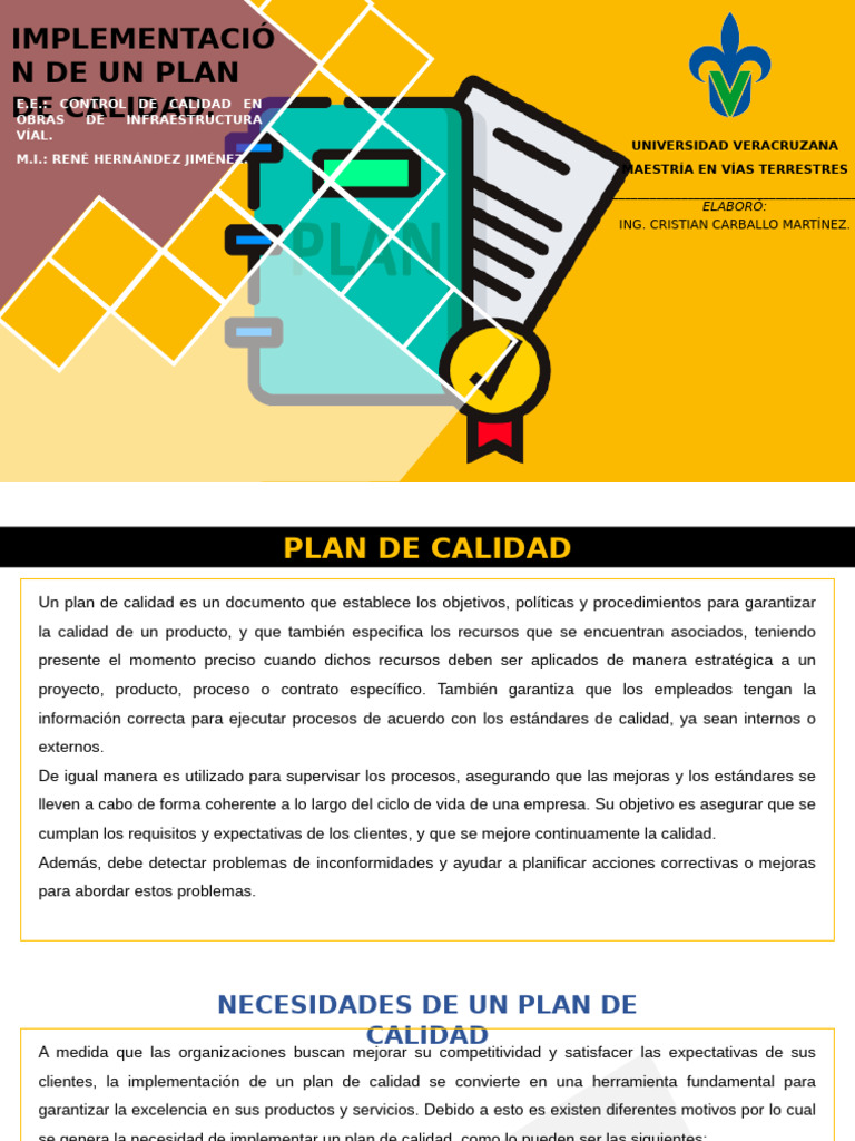 Exposicion Plan de Calidad | PDF | Calidad (comercial) | Gestión de la calidad