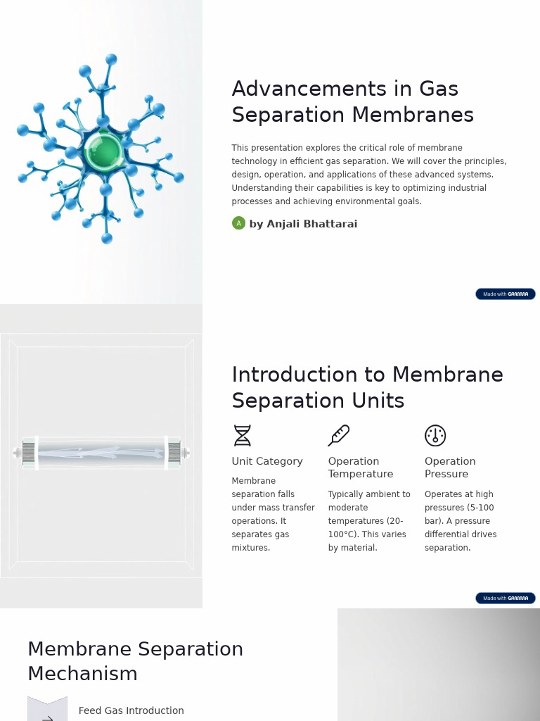 Advancements in Gas Separation Membranes | PDF | Membrane | Gases