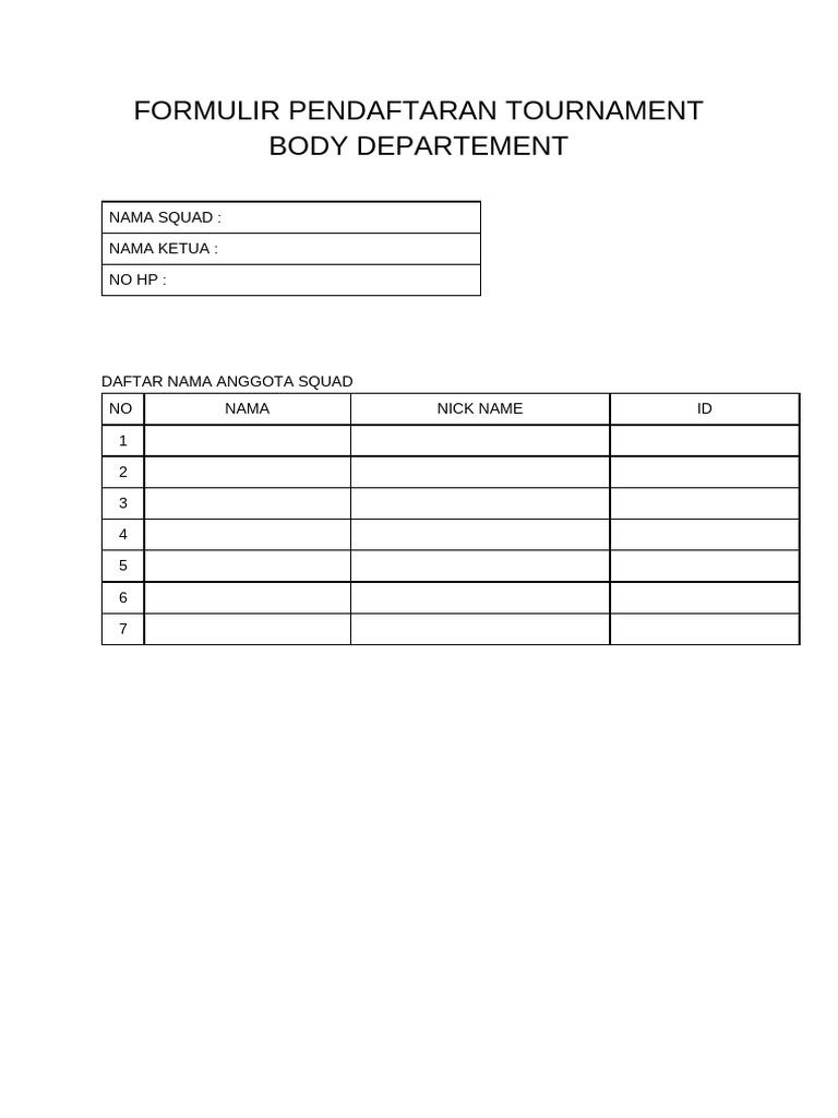 Formulir Lomba | PDF