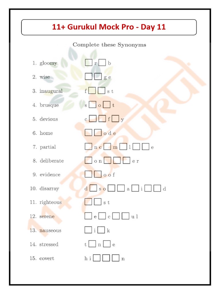 Gurukul MockPro FSCE Day11 | PDF