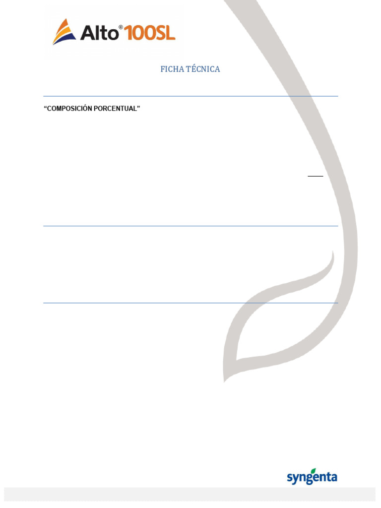 Fungicida Alto® 100 SL: Uso y Aplicaciones | PDF | Residuos | Agua