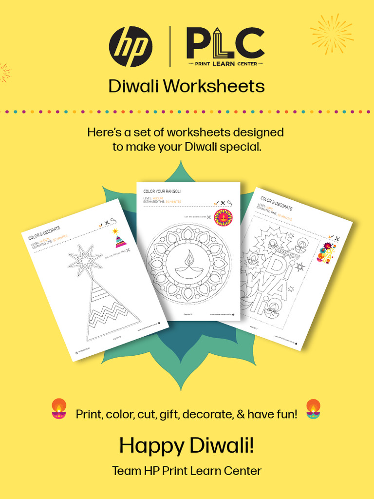 Diwali Creative Worksheets for Kids | PDF | Hindu Worship