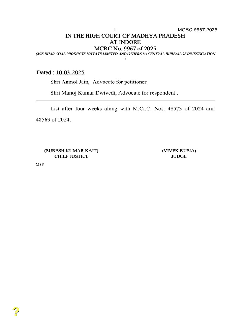 MCRC 9967 2025 Order 10-03-2025 Digi | PDF