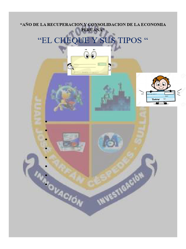 Tipos de Cheques en Perú: Guía Completa | PDF | Cheque | Bancario