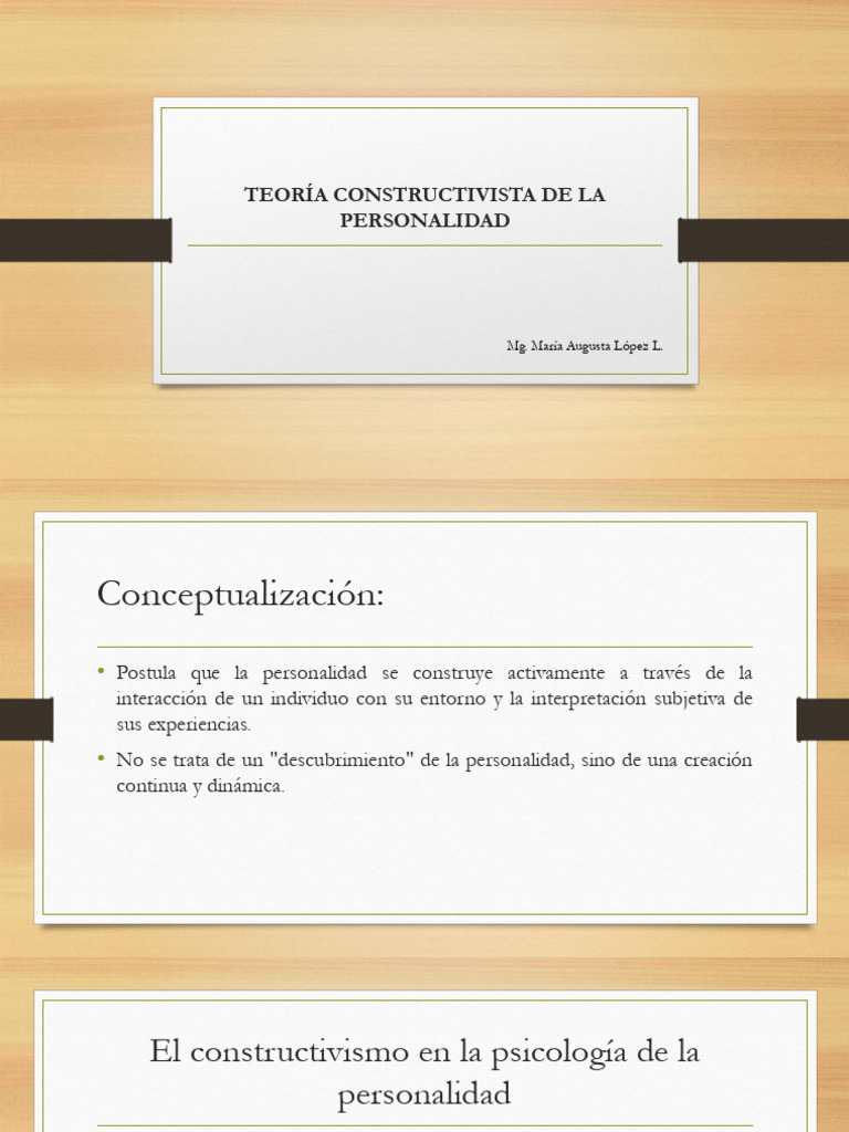 Teoria Constructivista de La Personalidad | PDF | Constructivismo (filosofía de la educación ...