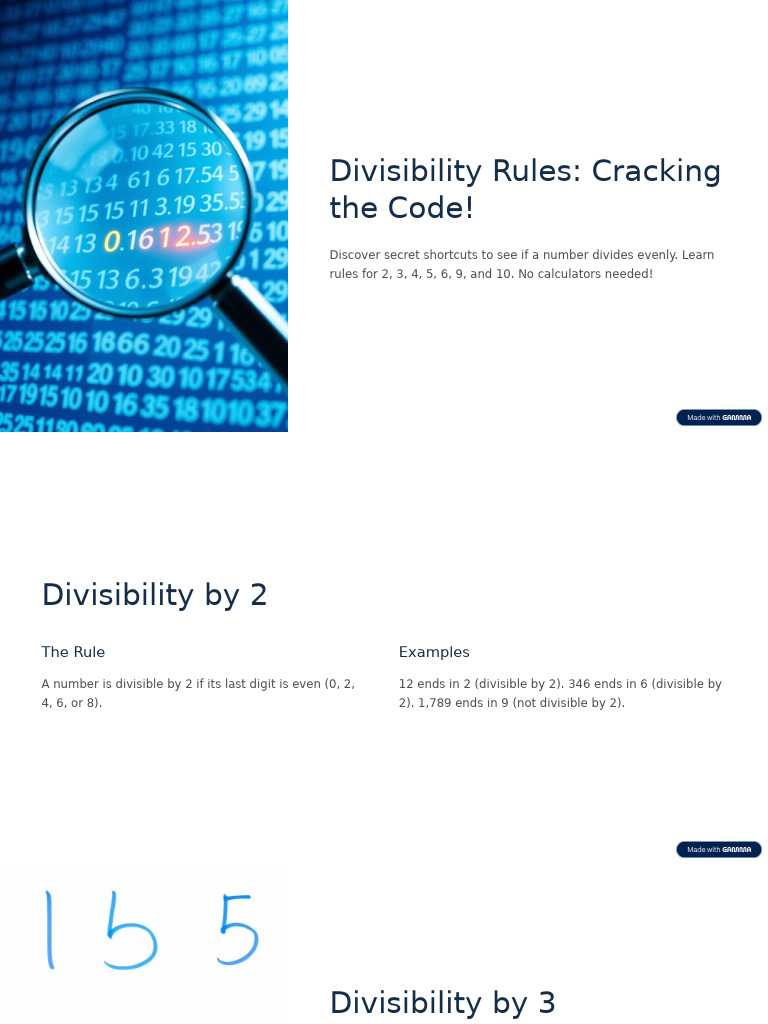 Divisibility Rules Cracking The Code | PDF