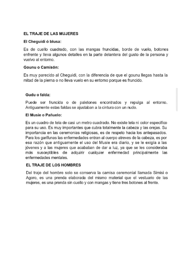 Indumentaria Garifuna | PDF