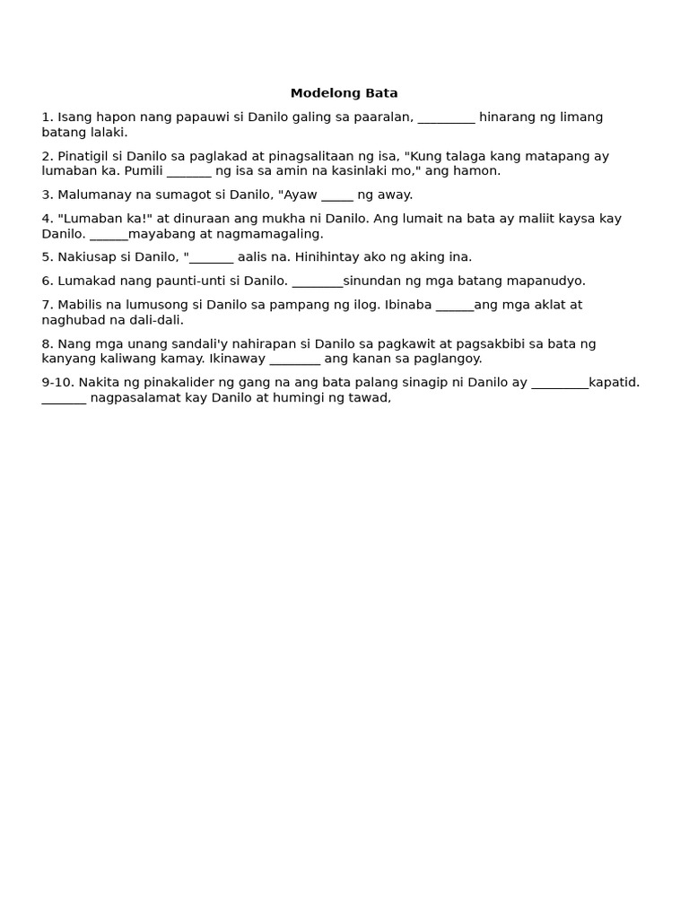 Gawain Mabuting Bata | PDF