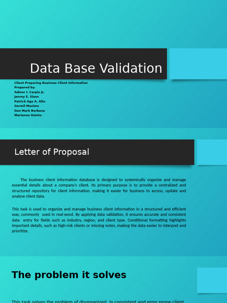 Data Base Validation Manual Admerjanrey Others | PDF | Databases | Information
