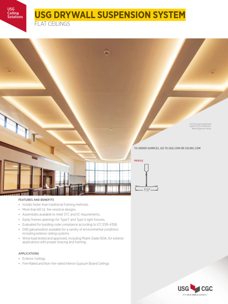 USG Drywall Grid Submittal Guide | PDF | Drywall | Building Engineering