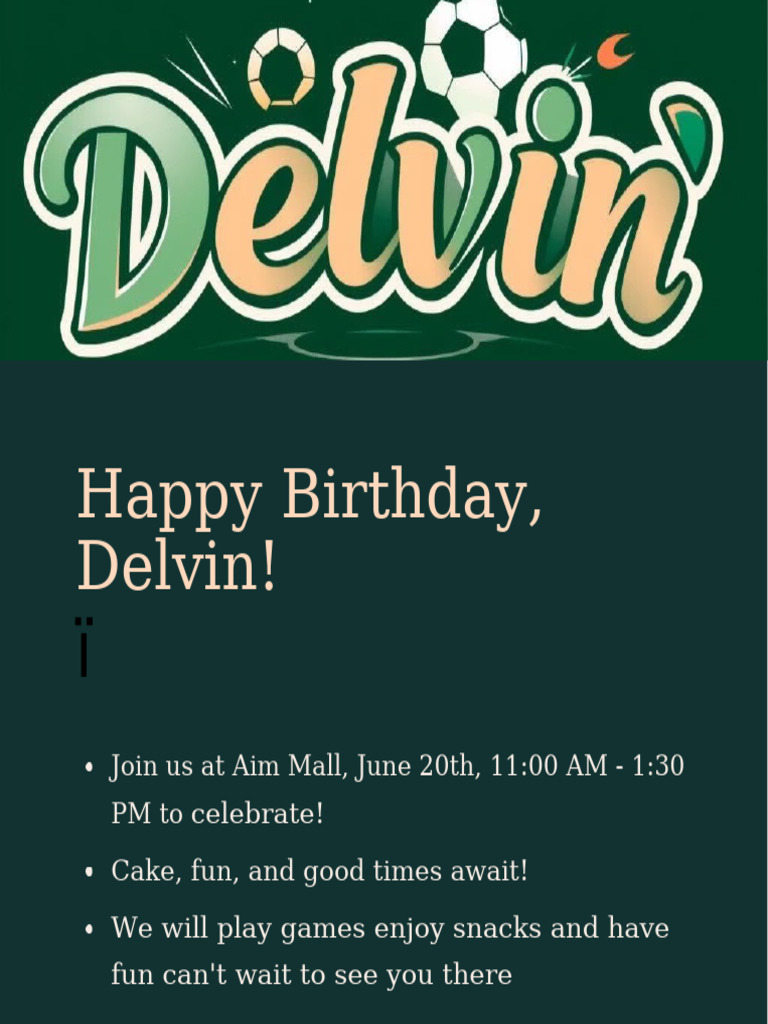 Happy Birthday Delvin | PDF