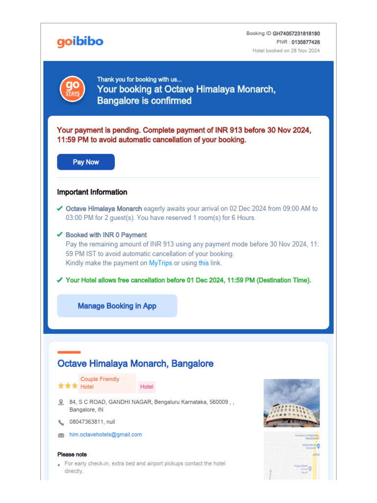 Booking Confirmation Voucher-1 | PDF | Fee