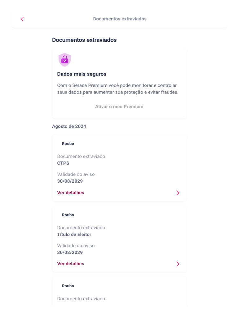 Serasa Web - Documentos Extraviados | PDF