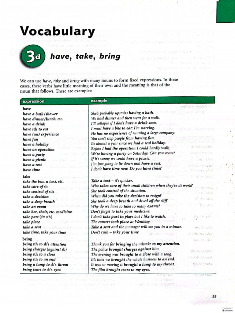 Collocations Have, Do Make Take | PDF