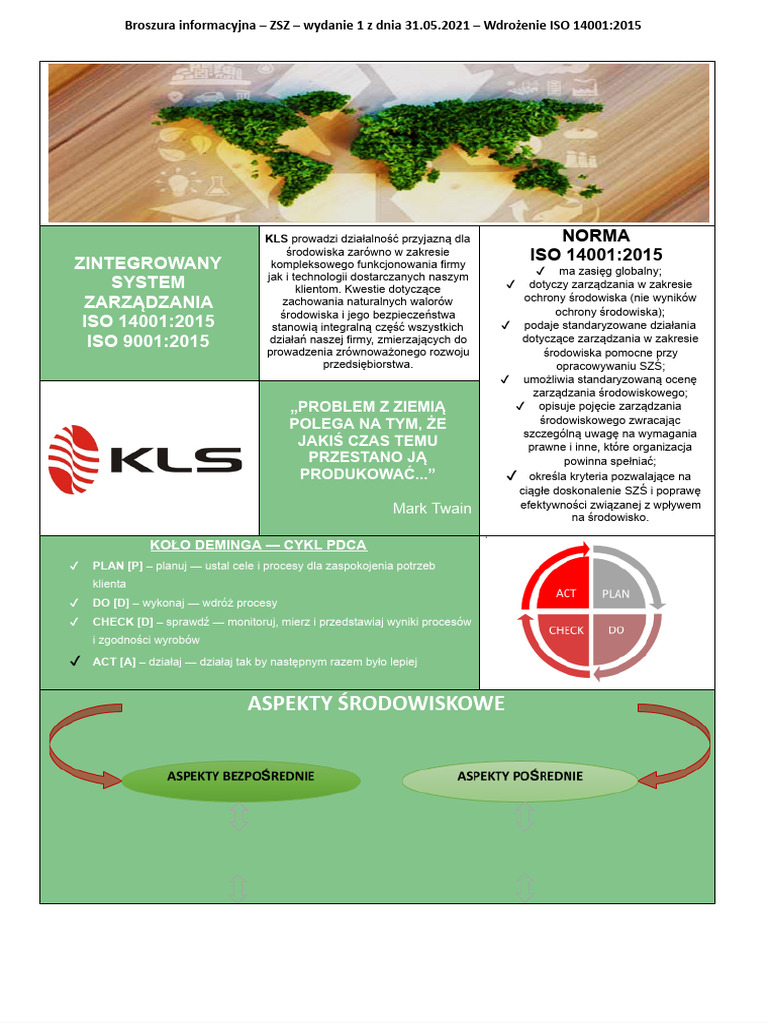 Broszura Iso 14001 | PDF