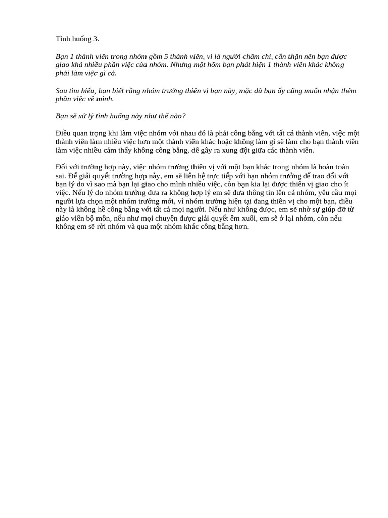 Tình Huống 3 4 5 (KNLVN) | PDF