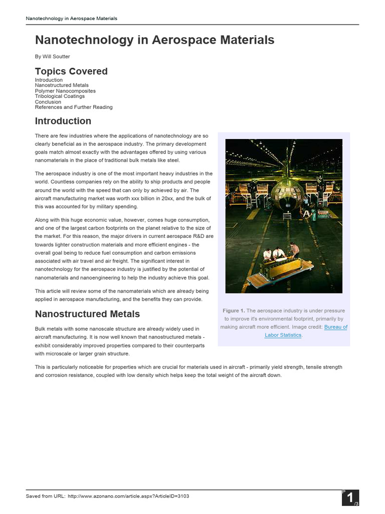 Nanotechnology Applications in Aerospace | PDF | Nanocomposite ...
