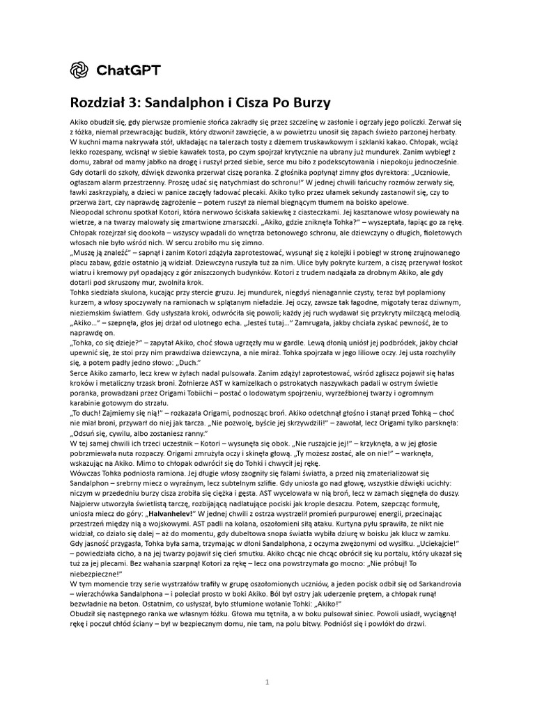 Rozdział 3_ Sandalphon i Cisza Po Burzy | PDF