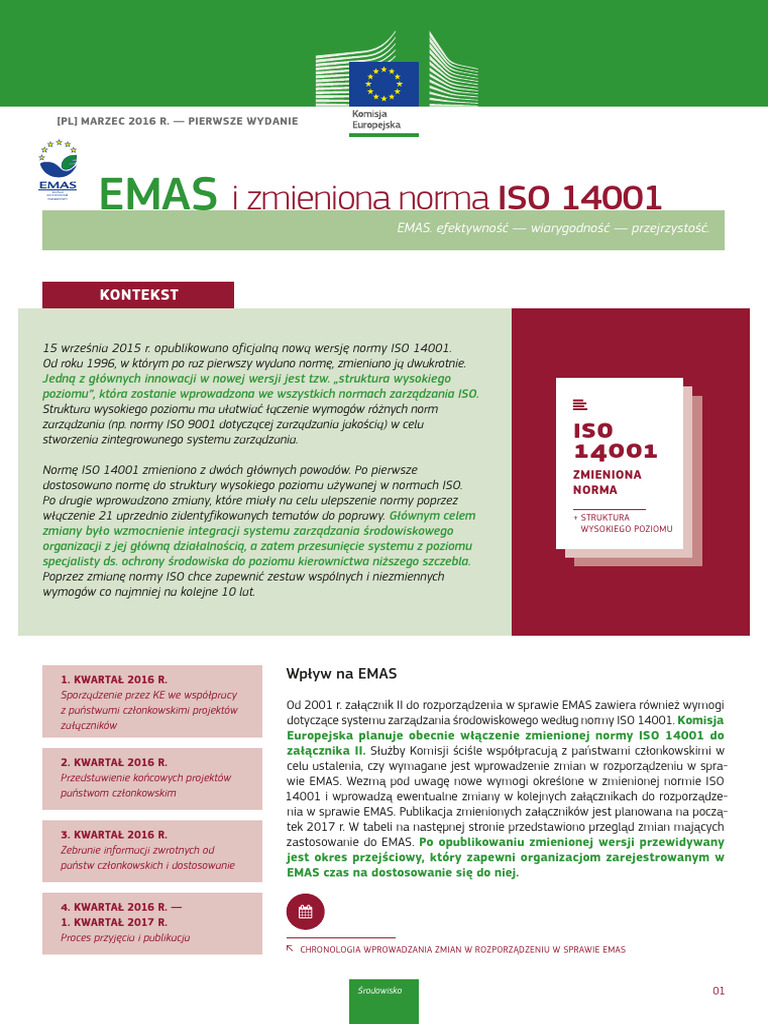 Przewodnik EMAS I Zmieniona Norma ISO 14001 Icon | PDF