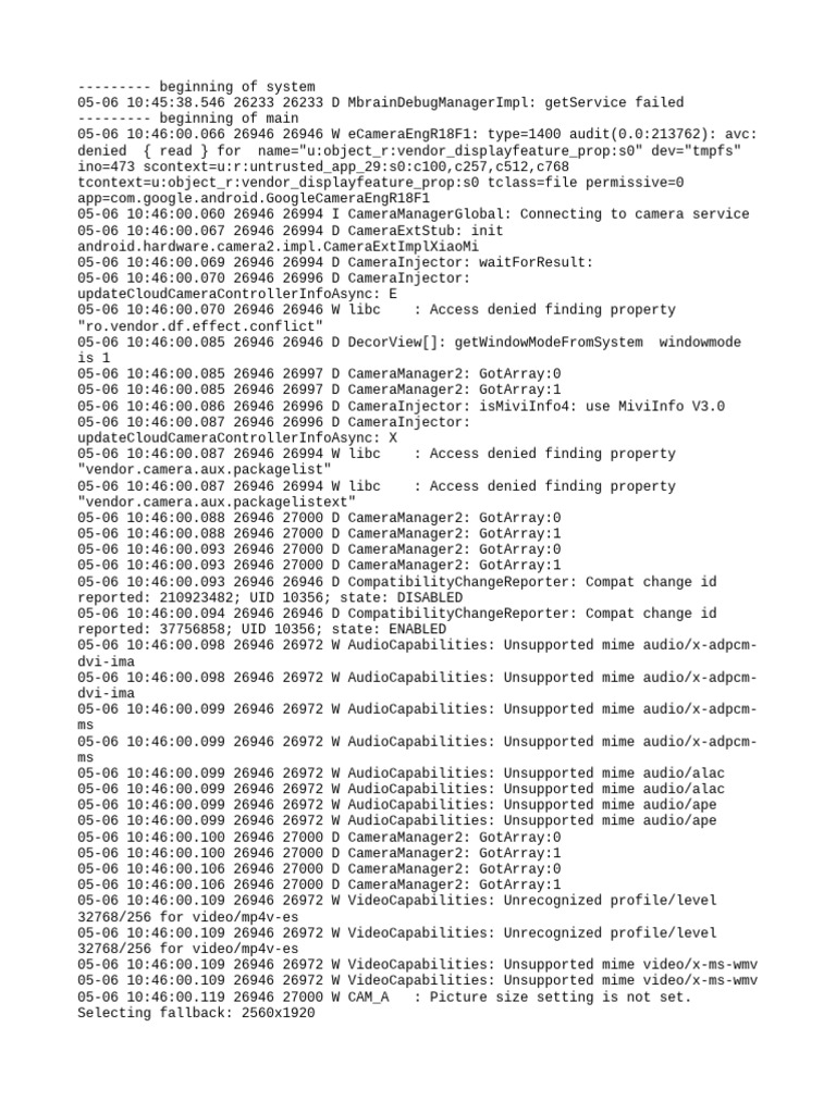 Log Cat 1746504959990 | PDF | Codec | Computing
