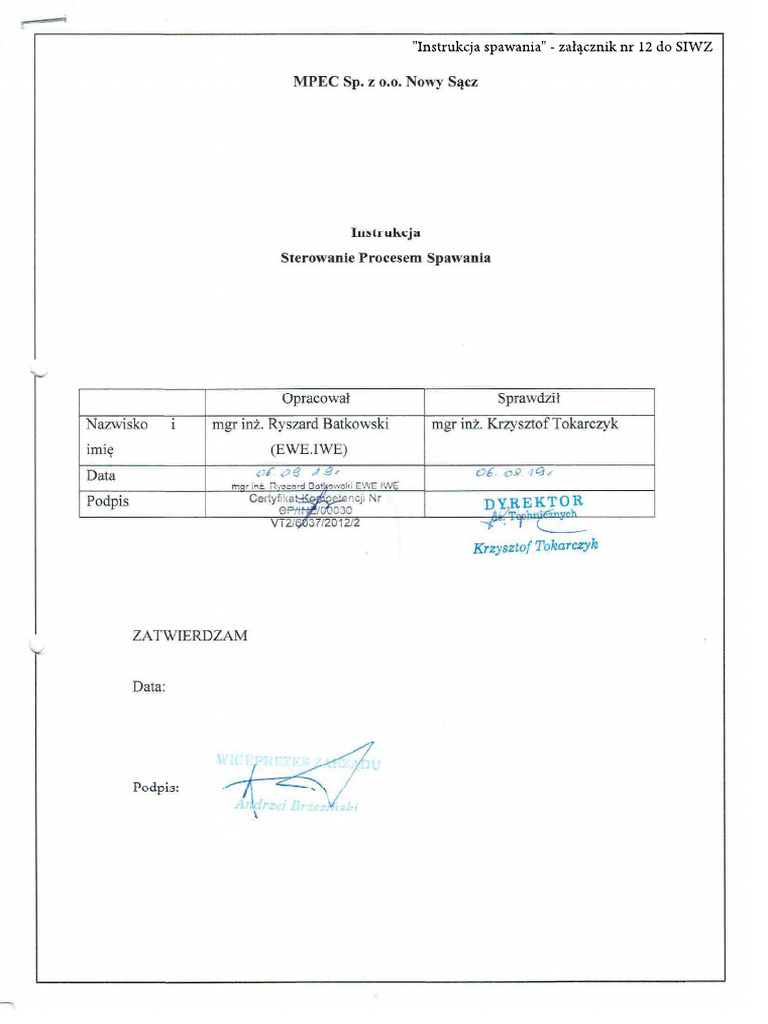 11 Instrukcja Spawania Zal. NR 11 Do Siwz | PDF