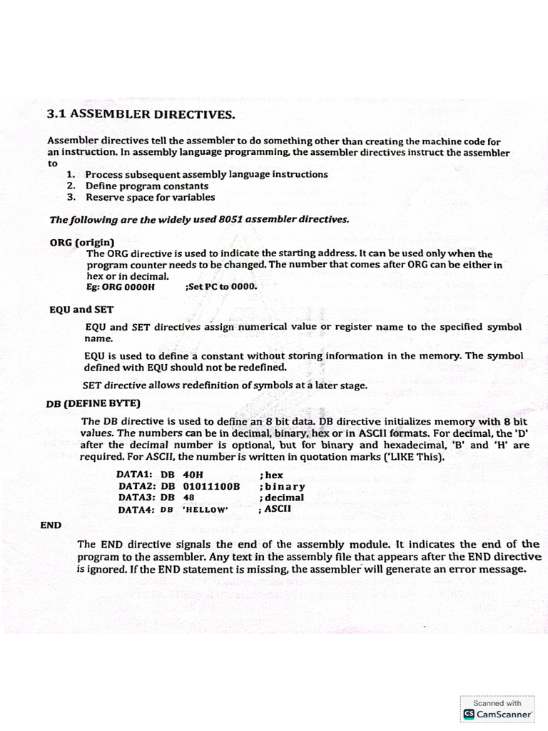 Assembler Directives | PDF