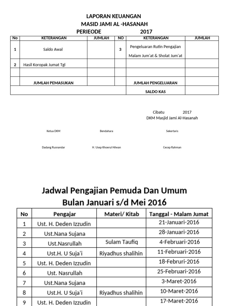 Kas Untuk Masjid | PDF