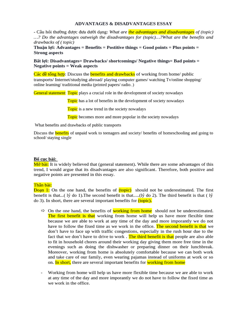 B2 Writing Task2 Advantages&Disadvantages New Version | PDF | International Student | Public ...