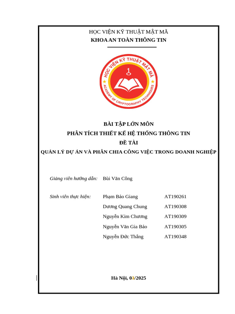 Báo Cáo PTTK | PDF