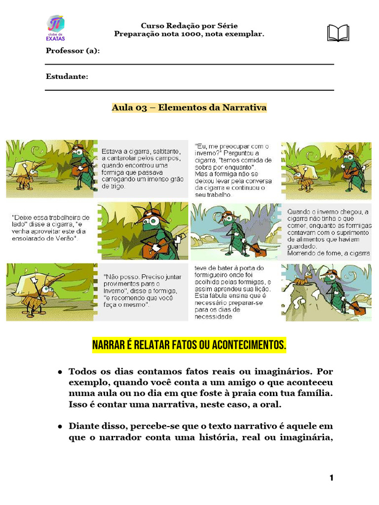 Aula 03 Elementos Da Narrativa-Muv | PDF | Narrativa | Tempo